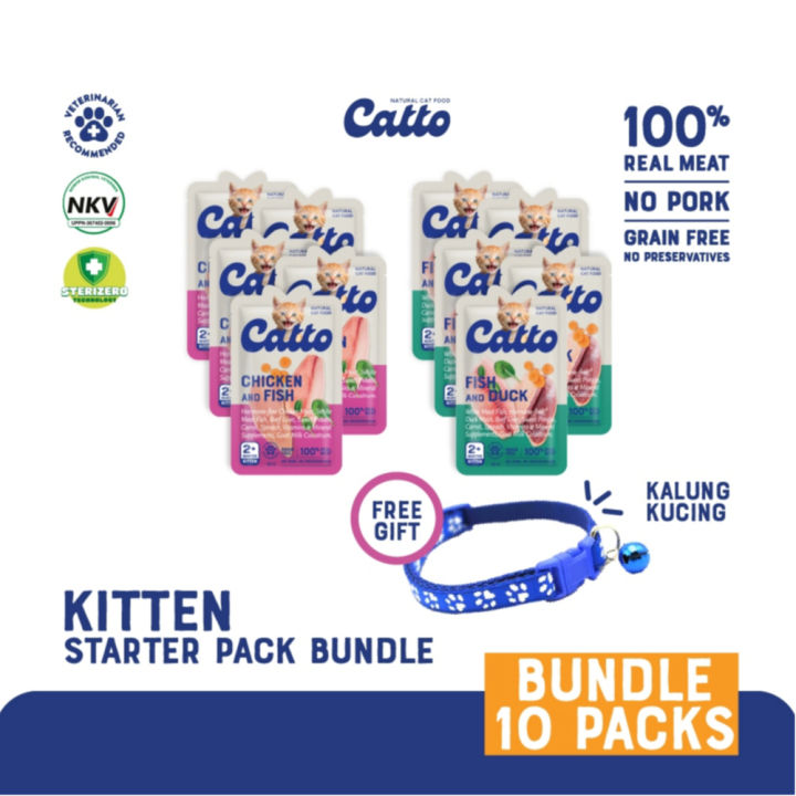 Catto Cat Food - Kitten Starter Pack Bundle 50gr x 10 pcs | Natural Wet ...