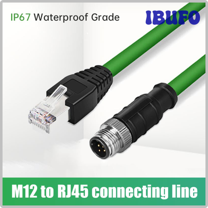 IBUFO M12 to RJ45 Network Cable Connector M12 4 Pin D Type Coding to ...