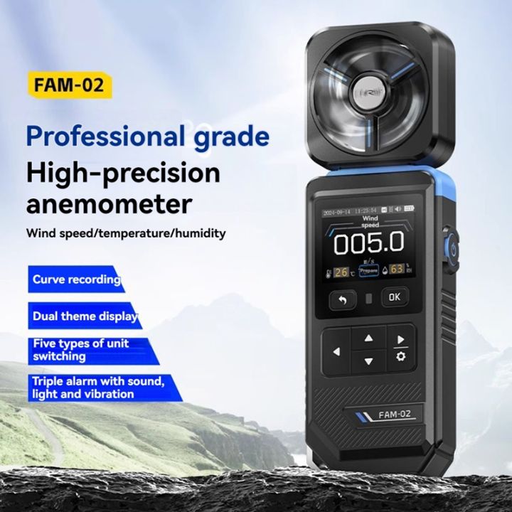 -02 Anemometer Handheld Airflow Tester for Wind Speed Temperature and ...