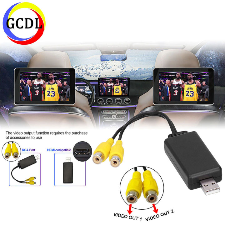 USB Male Plug To 2 RCA Male Adapter Audio Converter Video AV A/V Cable ...