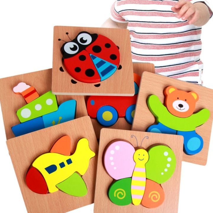 UREAN Bright Color Animal and Vehicle Puzzles Different Shapes Cartoon ...