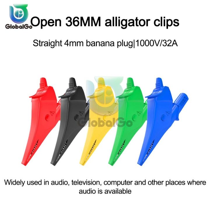 Insulated Battery Test Clip 36mm HV Alligator Clip For Banana Plug 4mm ...