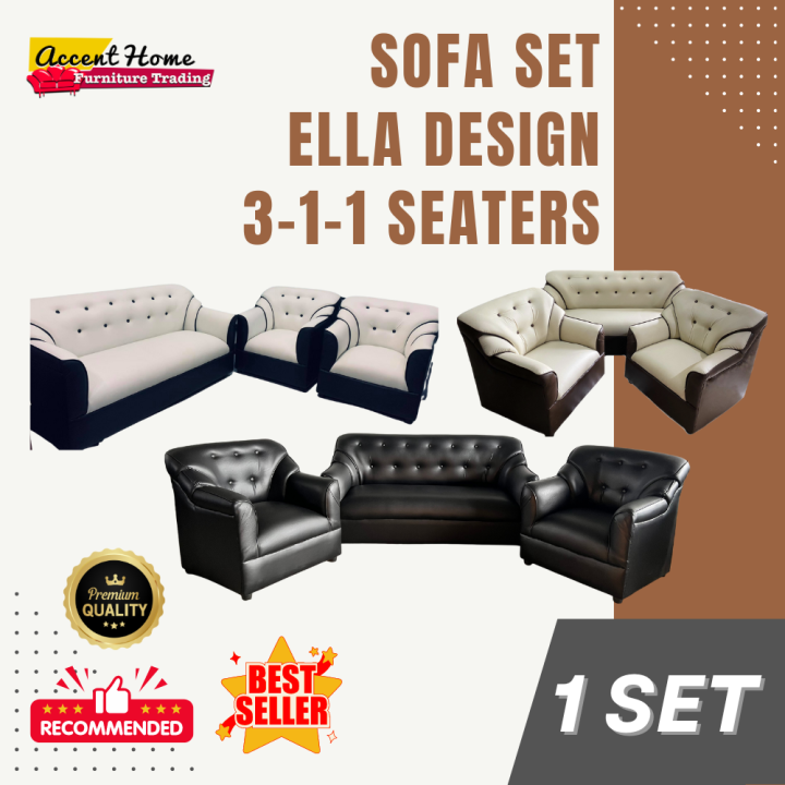 Sala Set Ella Design 3-1-1 Seaters, Leather | Lazada PH