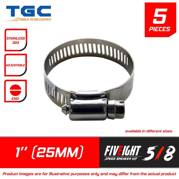 5PCS Stainless Steel Hose Clamp Pipe Clip Small Sizes 1/2 inches to 2 ...