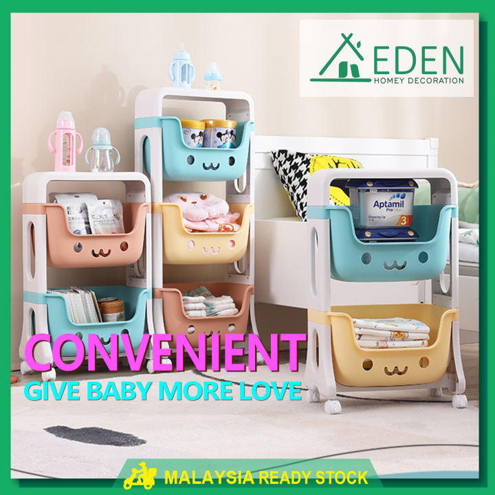 EDEN 2/3/4 Tier Trolley Kid's Toy Storage Rack Kids Multi-layer ...