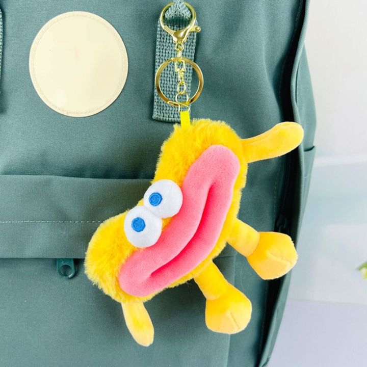NATAL Cartoon Funny Big Mouth Keychain Mini Plushies Sausage Mouth ...