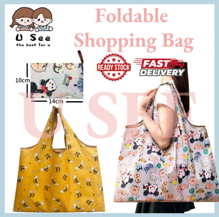 READY STOCK!!! New Foldable Shopping Bag | Reusable Waterproof Grocery ...
