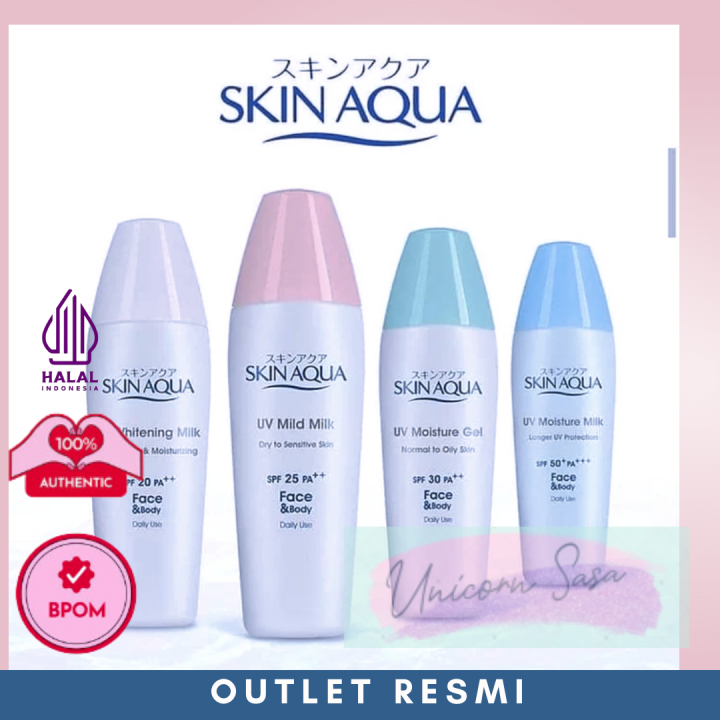 Sunscreen Skin Aqua UV Whitening Milk 40 gr - SPF 50 PA++++ Tutup Putih ...