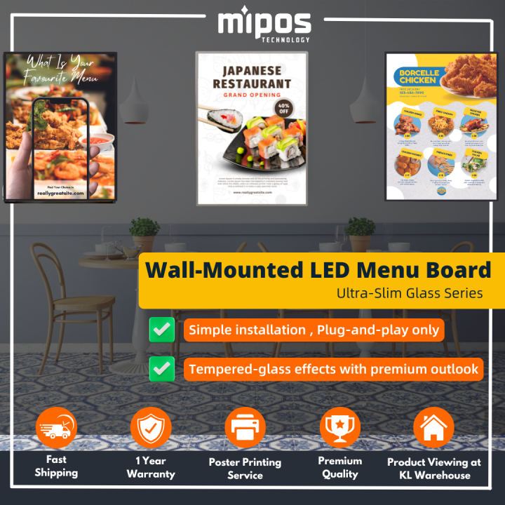 LED Menu Board | Ultra-thin Wall-mount LED Glass Light Box ...
