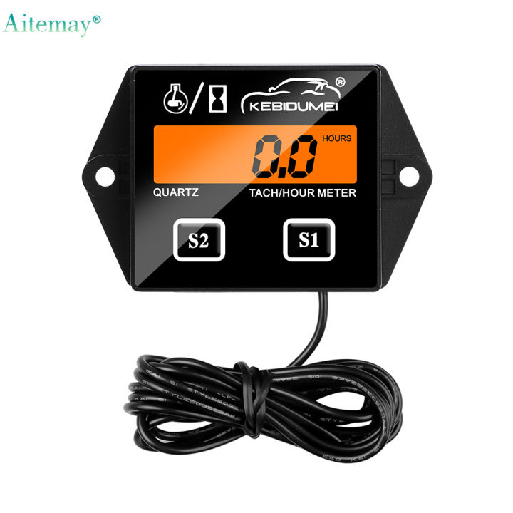 Aitemay Backlit Car Motorcycle Tach Hour Meter Tachometer for Outboard ...