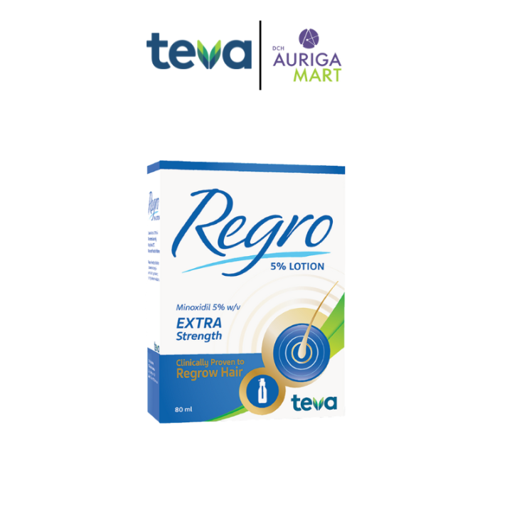 [Single Pack / Bundle of 3] Teva Regro Hair Solution Minoxidil 5% 80ml ...
