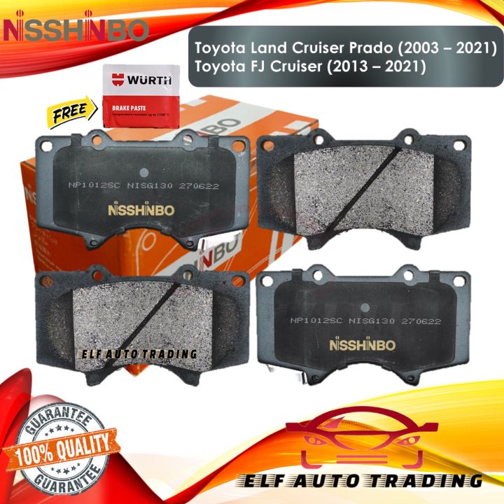 Genuine Nisshinbo Front Brake Pads for Toyota FJ Cruiser (2013 - 2021 ...