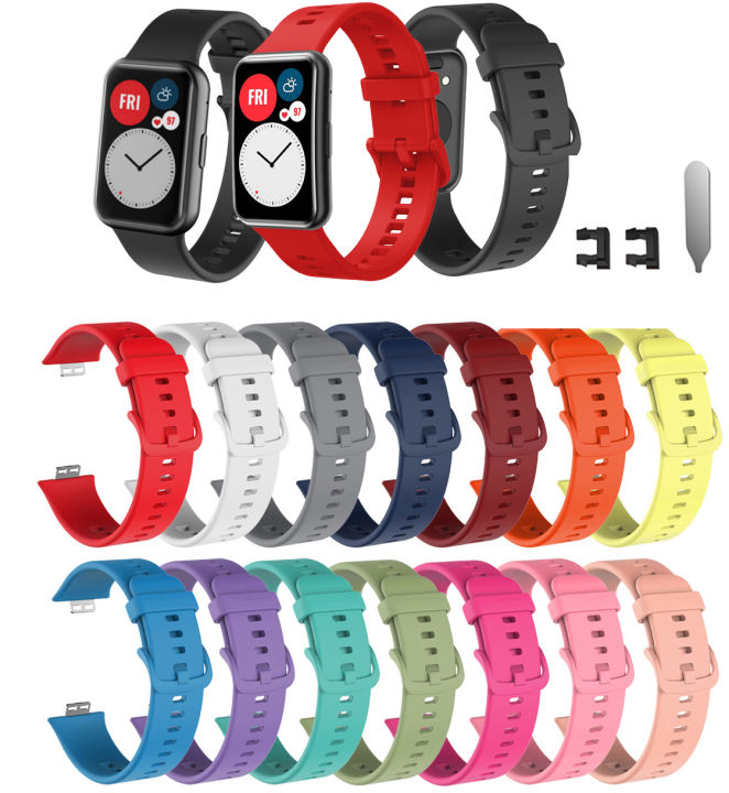 Soft Silicone Band Replacement Smartwatch Strap For Huawei Watch Fit ...