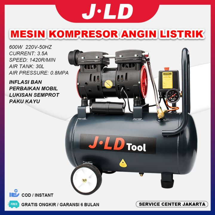 JLD Mesin Kompresor Angin Listrik Direct Compresso 600W 30L Mesin Pompa ...