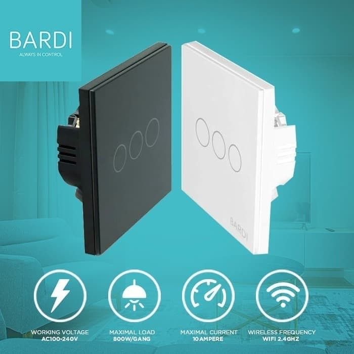 BARDI Smart Wall Switch EU 3 Gang Saklar Lampu Stop Kontak WiFi ...