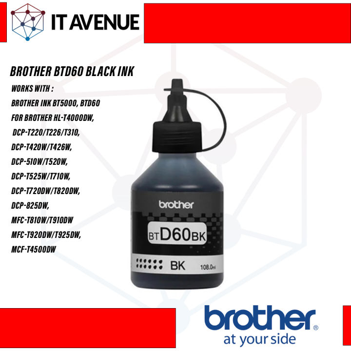 Original brother btd60 black, bt-5000 cyan, bt-5000 magenta and bt-5000 ...