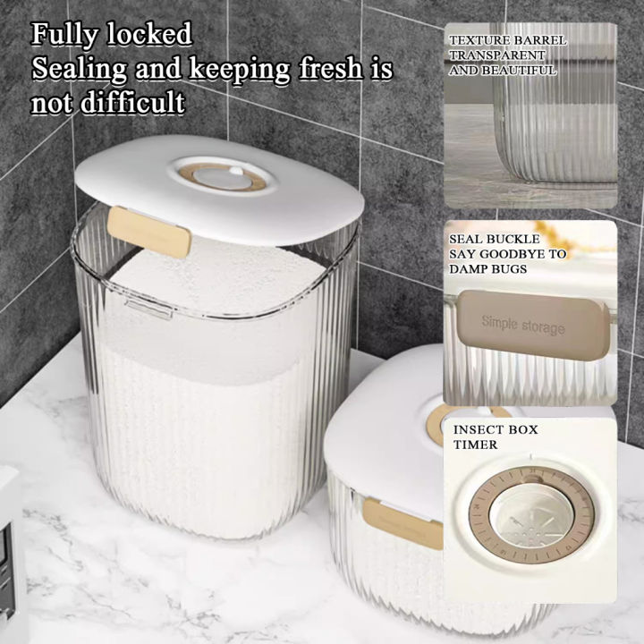 Rice Storage Container Grain Dispenser Box 5KG 10KG 25KG Sealed Rice ...