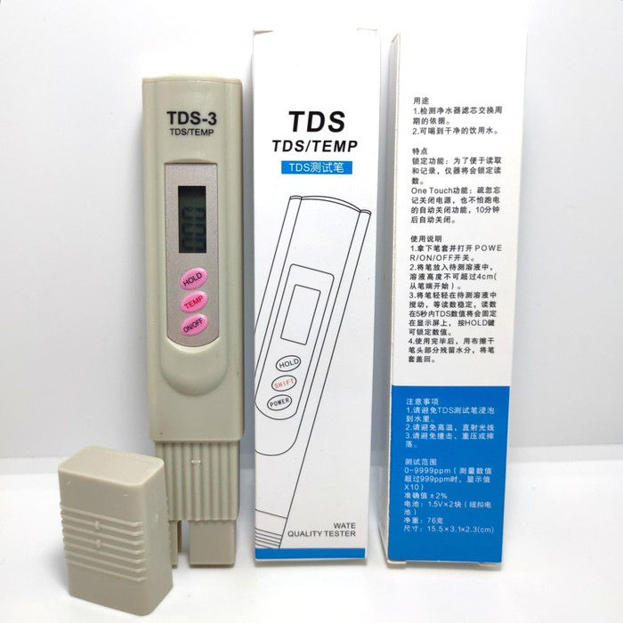 TDS Pen Probe Sensor TDS-3 TDS/TEMP Hidroponik Water Quality Tester ...