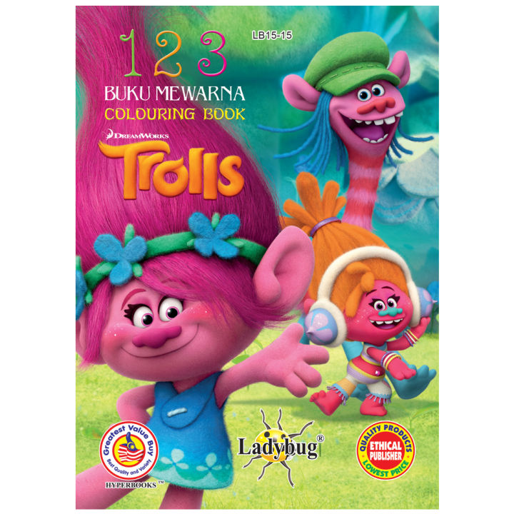 Dreamworks Trolls 123 Colouring Book LB15 - 15 | Lazada