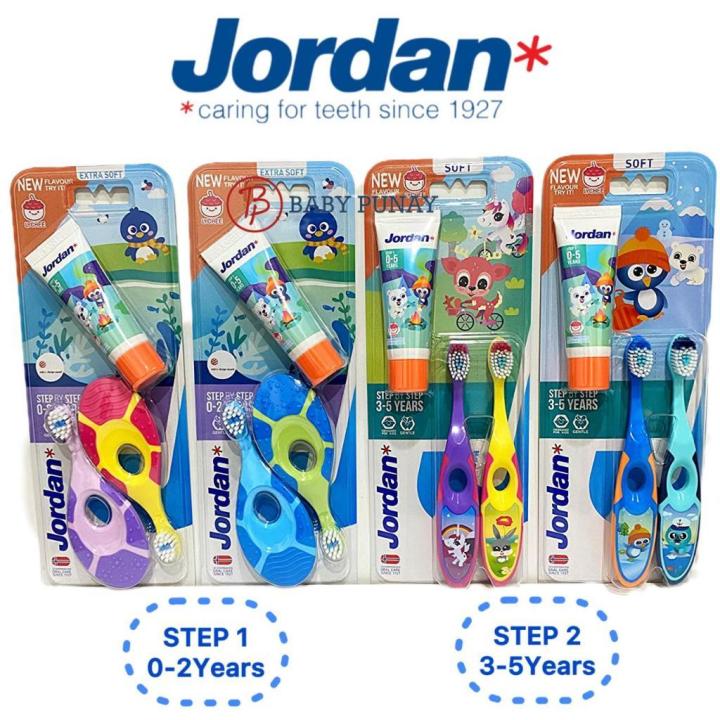 Sikat Gigi Jordan Twinpack Twin Pack + Pasta gigi Toothpaste Step 1 ...