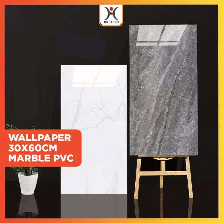 Wallpaper dinding VINYL Marble 30 x 60 cm 2mm / Lantai Vinyl Marbel ...