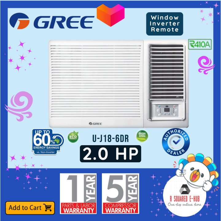Gree Window Type Aircon 2.0HP (Remote Control) Inverter Aircon (U-J18 ...