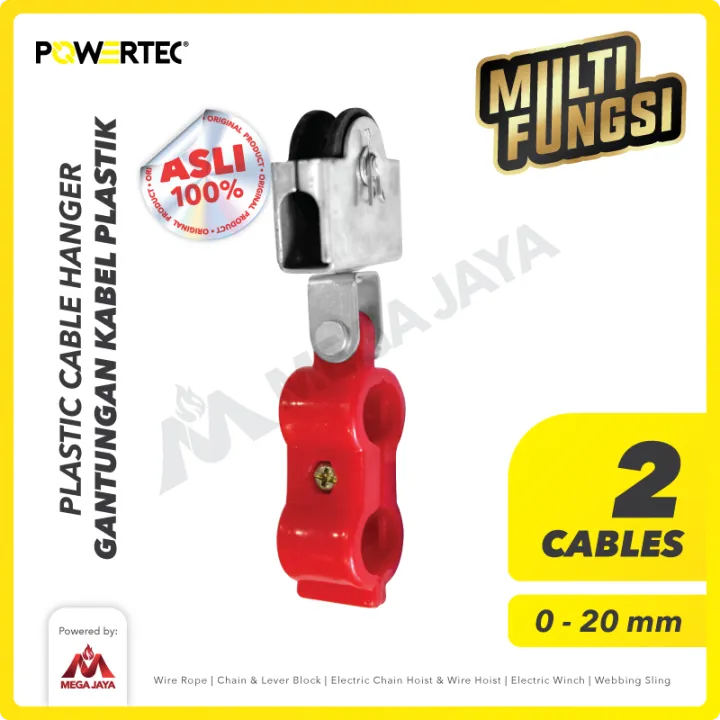 POWERTEC Cable Hanger PVC 0-20mm Gantungan Kabel Carrier Roller Sling ...