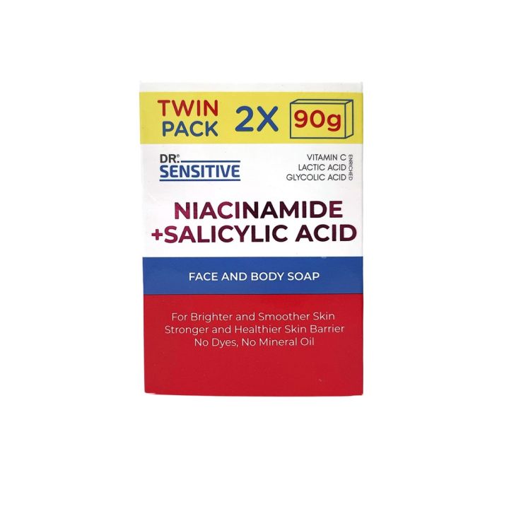 DR SENSITIVE Niacinamide & Salicylic Acid Soap Twin Pack 2x90G | Lazada PH