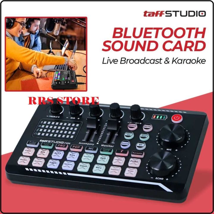 SOUNDCARD V8 F998 PRO AUDIO BLUETOOTH MIXER SOUND CARD LIVE BROADCAST ...