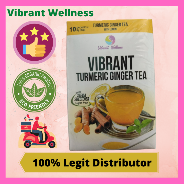 VIBRANT TURMERIC GINGER TEA | 10 SACHETS | VIBRANT WELLNESS | TURMERIC ...