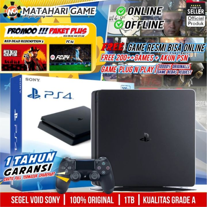 【PS4 SLIM】Playstation 4 SLIM Original | PS4 SONY 1TB/1000GB Bonus 200 ...