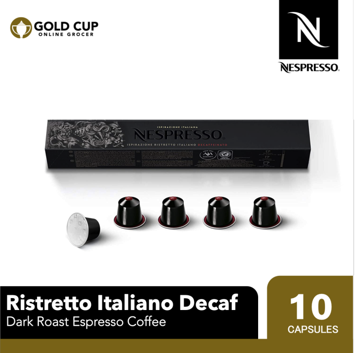 Nespresso Ristretto Italiano Decaffeinato (Dark Roast Espresso Coffee ...