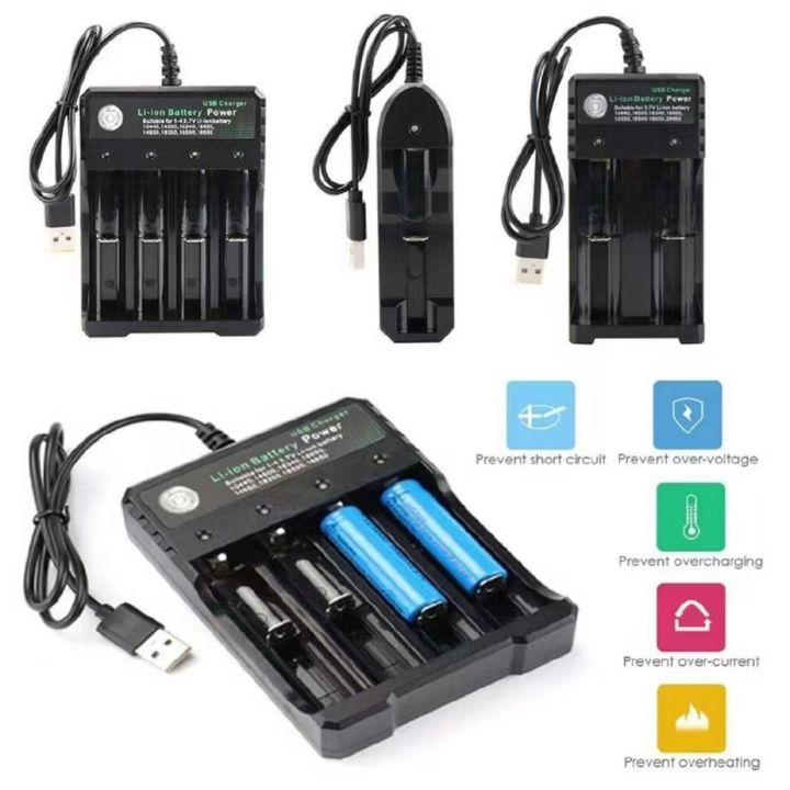1/2/4 Slot 18650 3.7V Charger Li-ion Battery Charging Portable ...