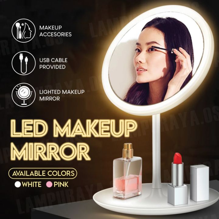 LED Lighted Adjustable Angle Removable Cosmetic Make Up Mirror Cermin ...