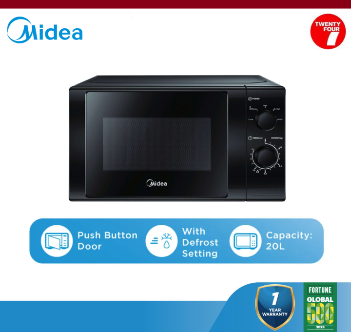 MIDEA 20L Microwave Oven with Defrost Function MM720CGE-BK | Lazada