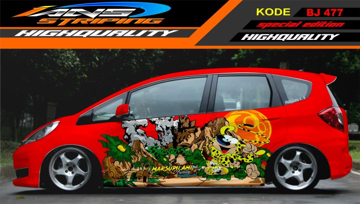 STICKER TERBARU MOBIL HONDA JAZZ / STIKER MOBIL BRIO AVANZA YARIS XENIA ...