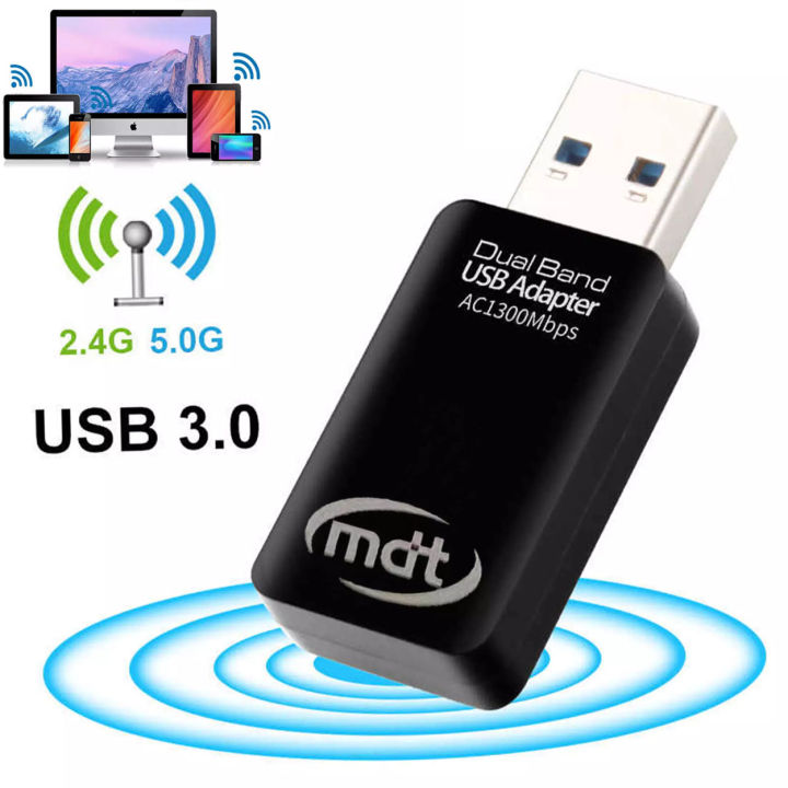 Mini USB 3.0 Wireless Network Card 1300Mbps Ethernet WiFi Dongle ...