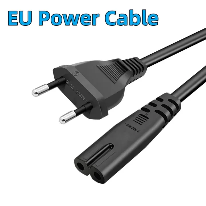 EU Power Cable European 2 pin to Figure 8 Cable IEC320 C7 to AC Plug ...