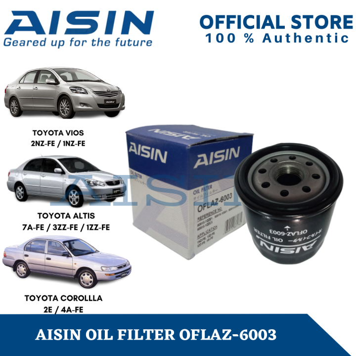 AISIN Oil Filter for Toyota VIOS, Toyota ALTIS & Toyota COROLLA (OFLAZ ...