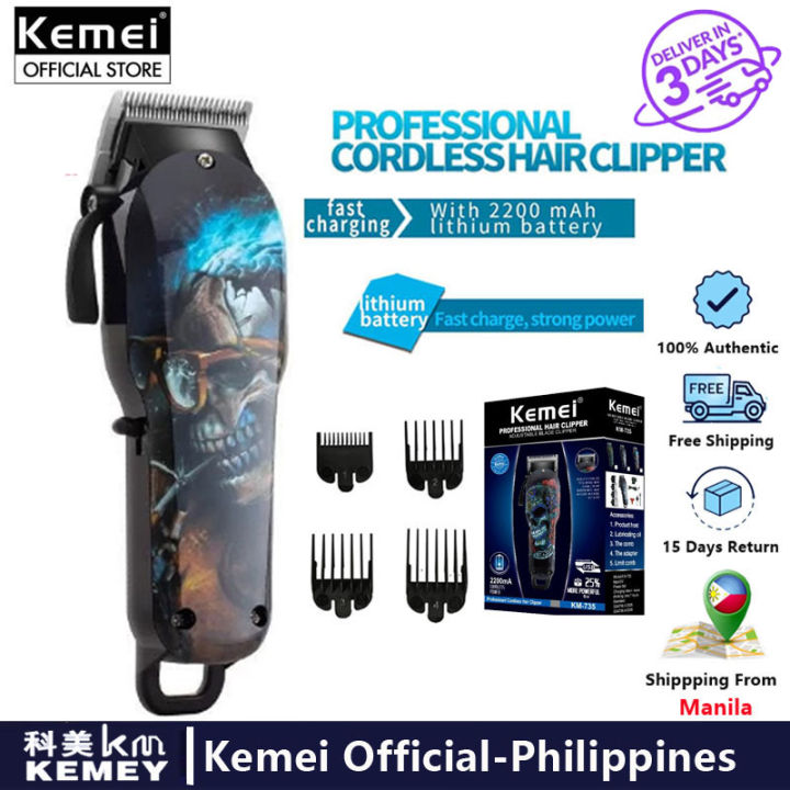 Kemei 110v-240v Clipper For Hair KM-735 Rechargeable Cordless Hair ...
