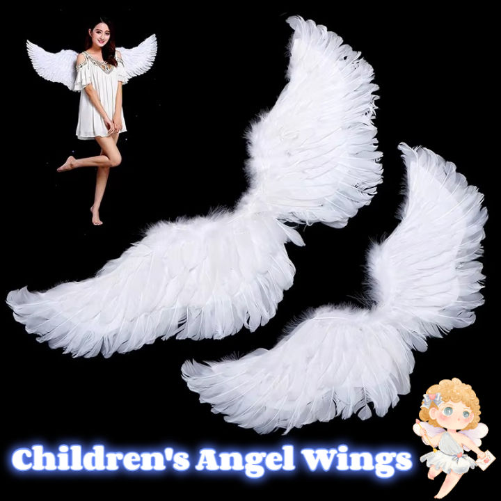 Angel Children's Feather Wings Props Stage Wings Props White Angel ...