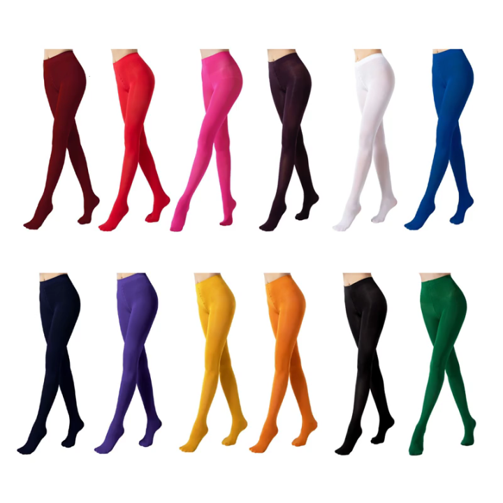 Women's 70D Semi Opaque Tights High Waist Solid Color Footed Pantyhose ...