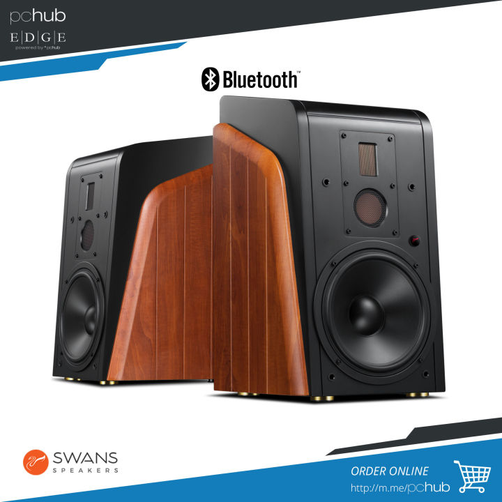 Swans HiVi M500, 3-way active speakers, WiFi + BT, 8" woofer, 2" mid ...