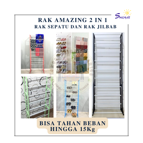 RAK JILBAB/HIJAB/KERUDUNG/RAK SEPATU/RAK MULTIFUNGSI, SERBAGUNA - RAK ...