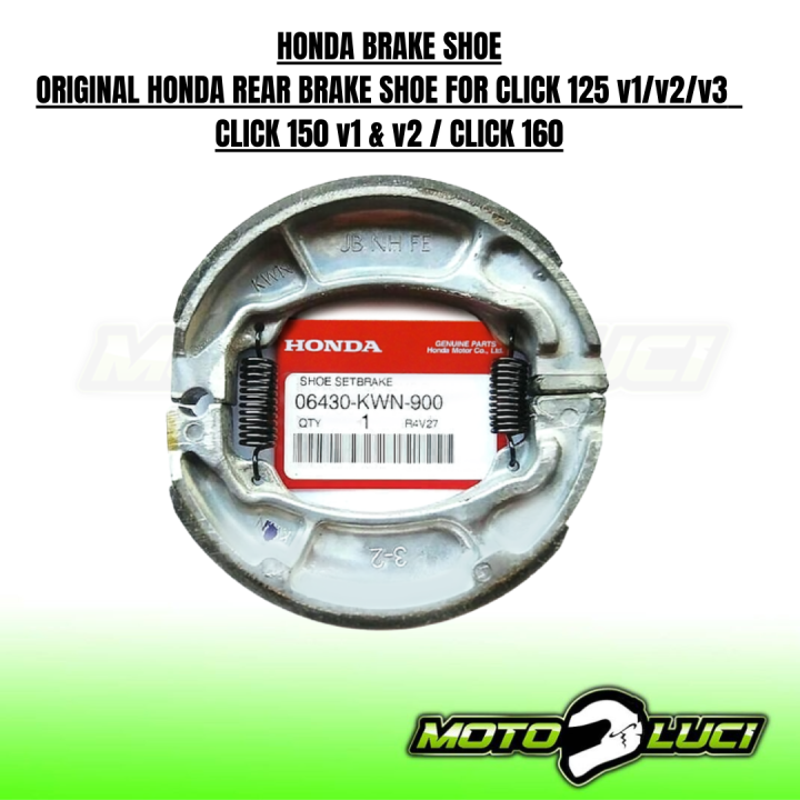 ORIGINAL HONDA REAR BRAKE SHOE FOR CLICK 125 v1/v2/v3 / CLICK 150 v1 ...