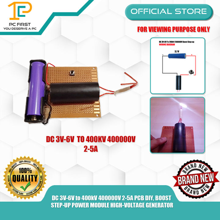 PC FIRST DC 3V-6V to 400kV 400000V 2-5A PCB DIY, BOOST STEP-UP POWER ...
