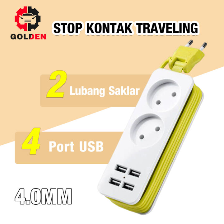 Stop Kontak Traveling 2 Lubang Saklar + 4 Port USB Traveling Stop ...