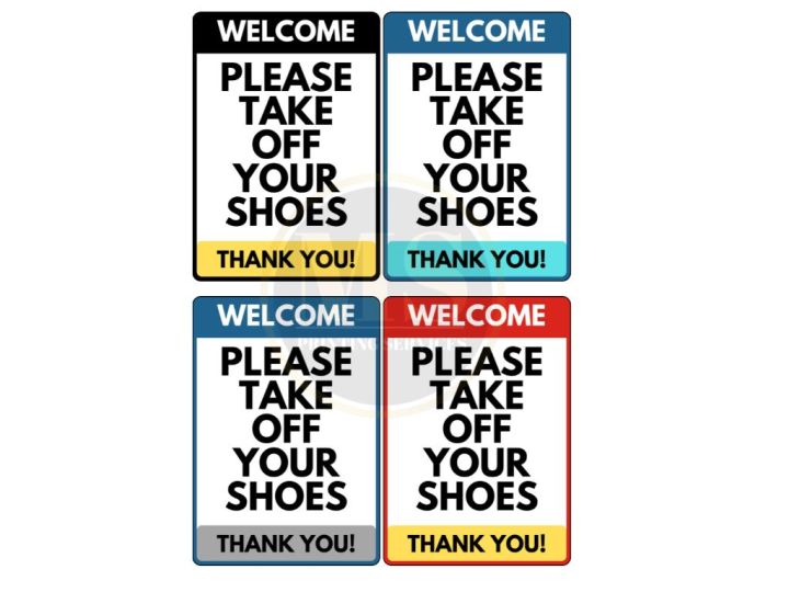 Remove Shoes Signage 3 (Laminated A4 Size) | Lazada PH