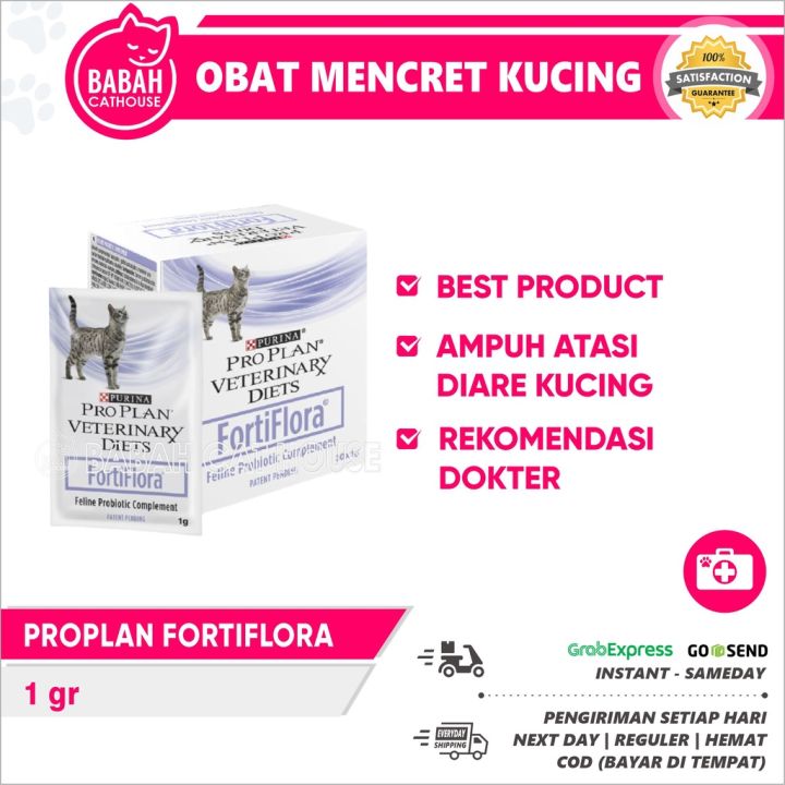 Purina FORTIFLORA Proplan Probiotik Kucing Obat Diare Mencret Kitten ...