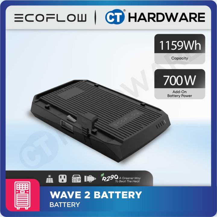 ECOFLOW WAVE2 PORTABLE AIRCOND AC INPUT 100W INPUT MAX 820W CAR INPUT ...